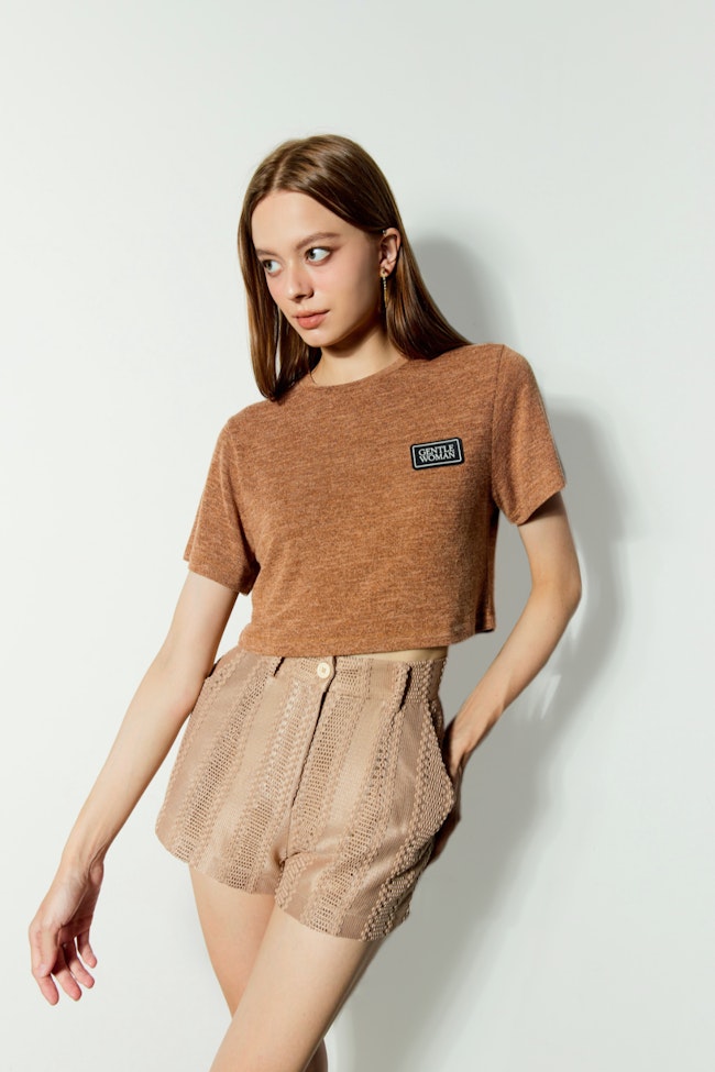 GENTLEWOMAN THE LABEL Crop Top Brown GGT141 5 GENTLEWOMAN gentlewoman-the-label-crop-top-brown-ggt141-5-gentlewoman