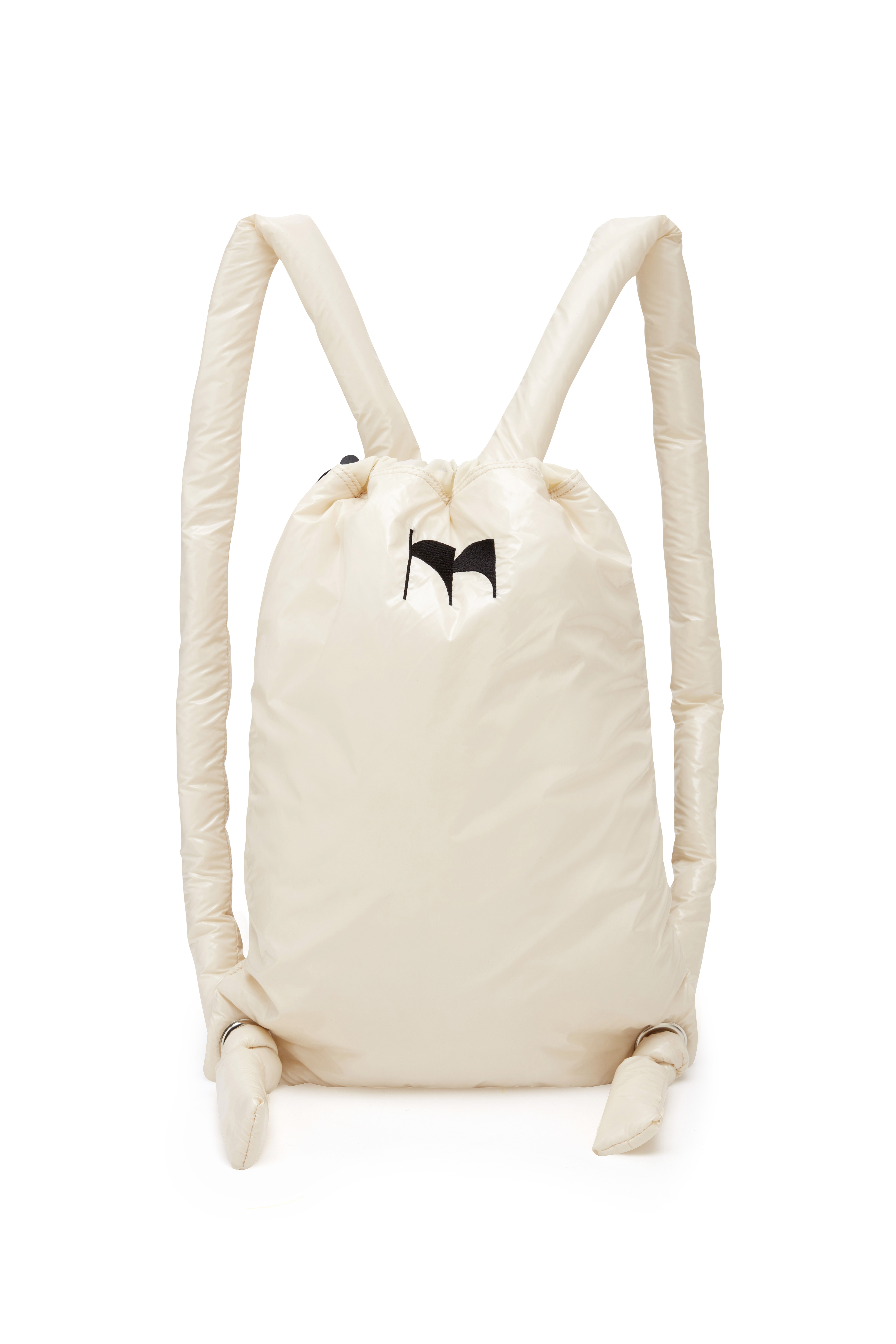 The "M" Puffer Drawstring Backpack : Cream | MATTER MAKERS